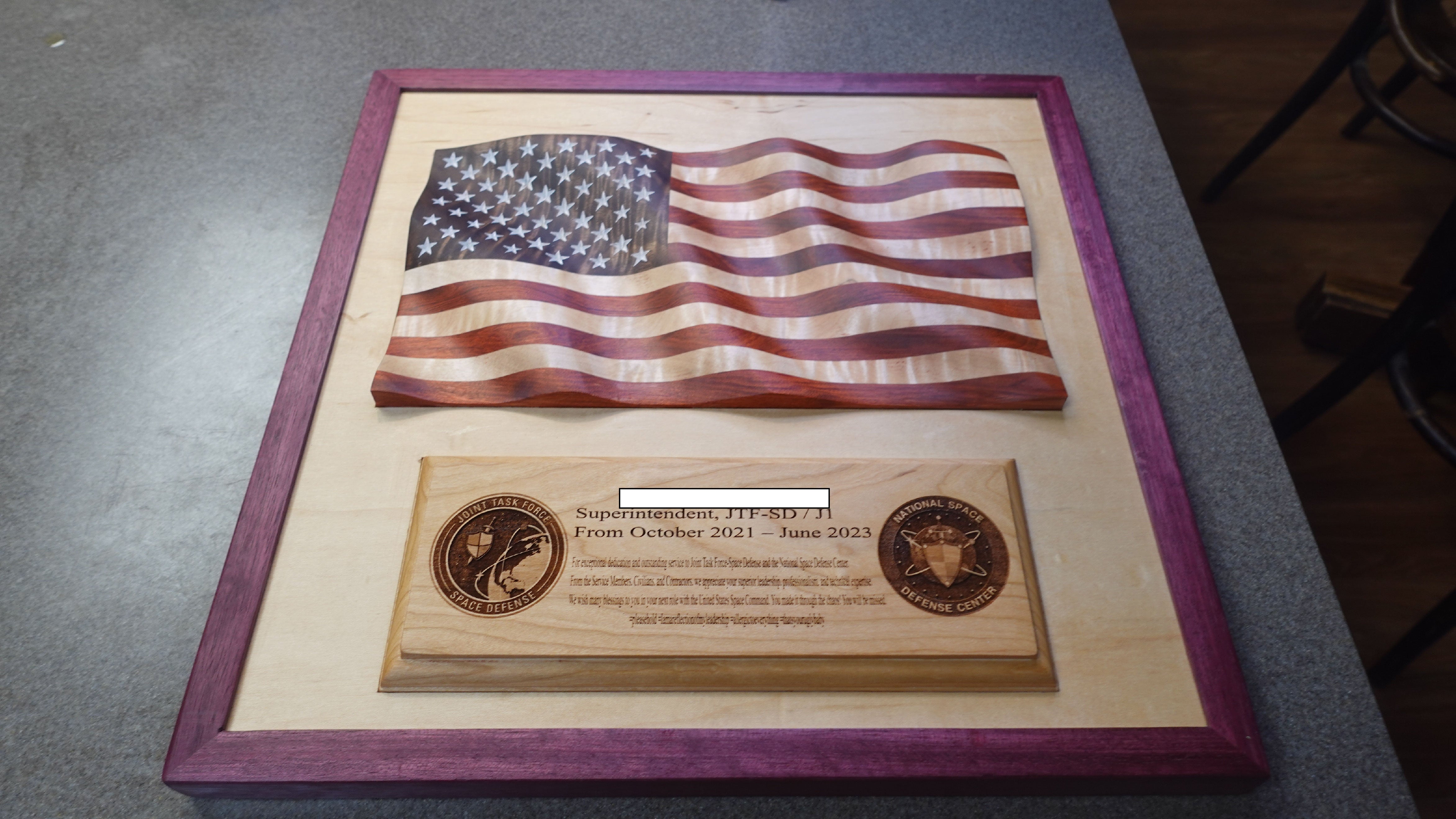 American Flag Plaque – Erickson Design and Woodworking